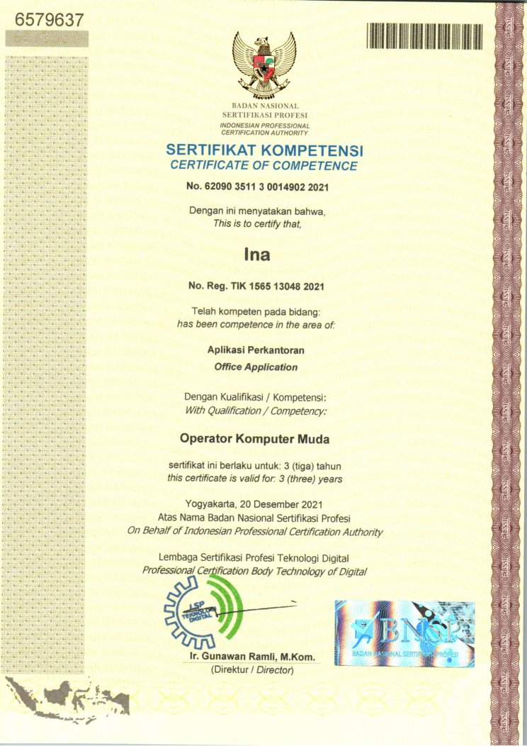 Lembaga Sertifikasi Profesi terlisensi BNSP - LSP Teknologi Digital