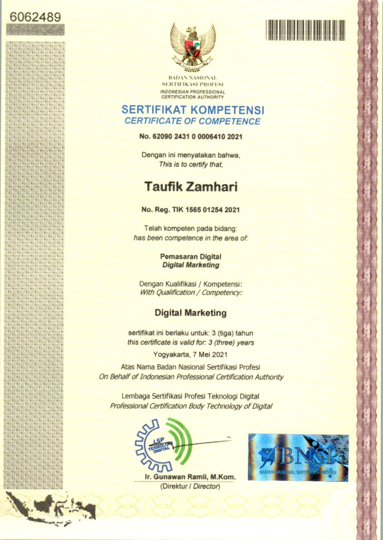 Lembaga Sertifikasi Profesi terlisensi BNSP - LSP Teknologi Digital