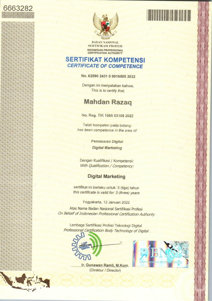 Lembaga Sertifikasi Profesi terlisensi BNSP - LSP Teknologi Digital